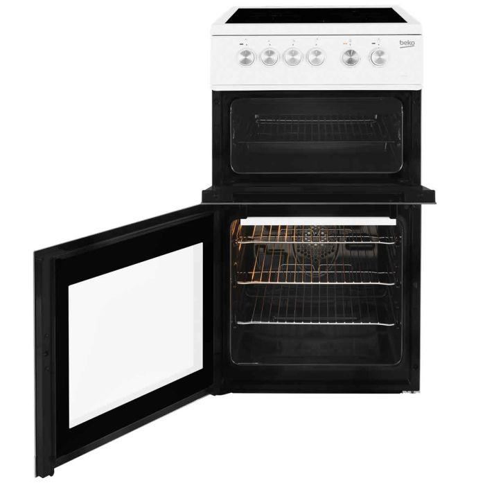 Beko KDVC563A 500mm Double Electric Cooker Ceramic Hob Fan Oven